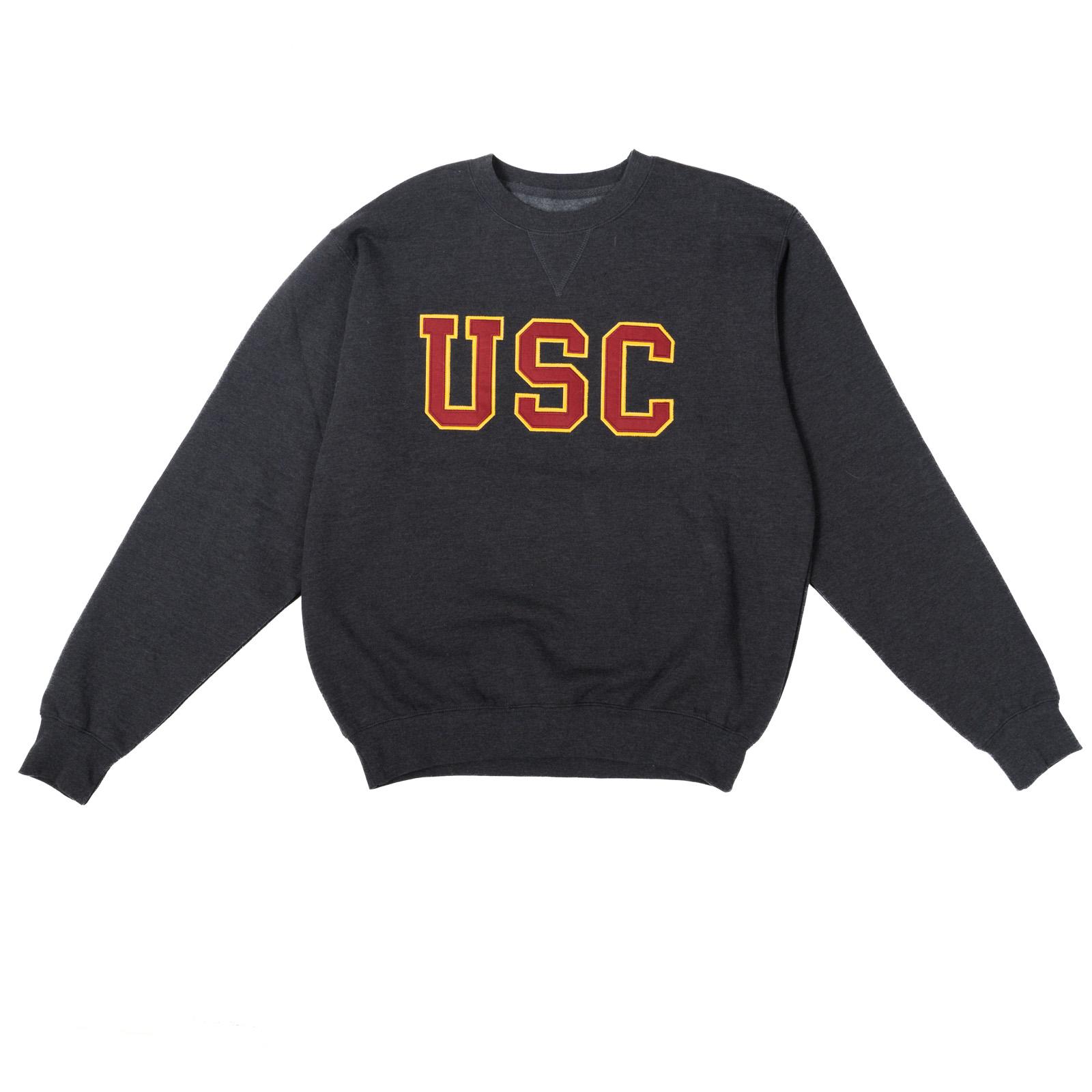 USC Trojan Basics Heritage Charcoal Tackle Twill Fleece Sweatshirt| USC ...