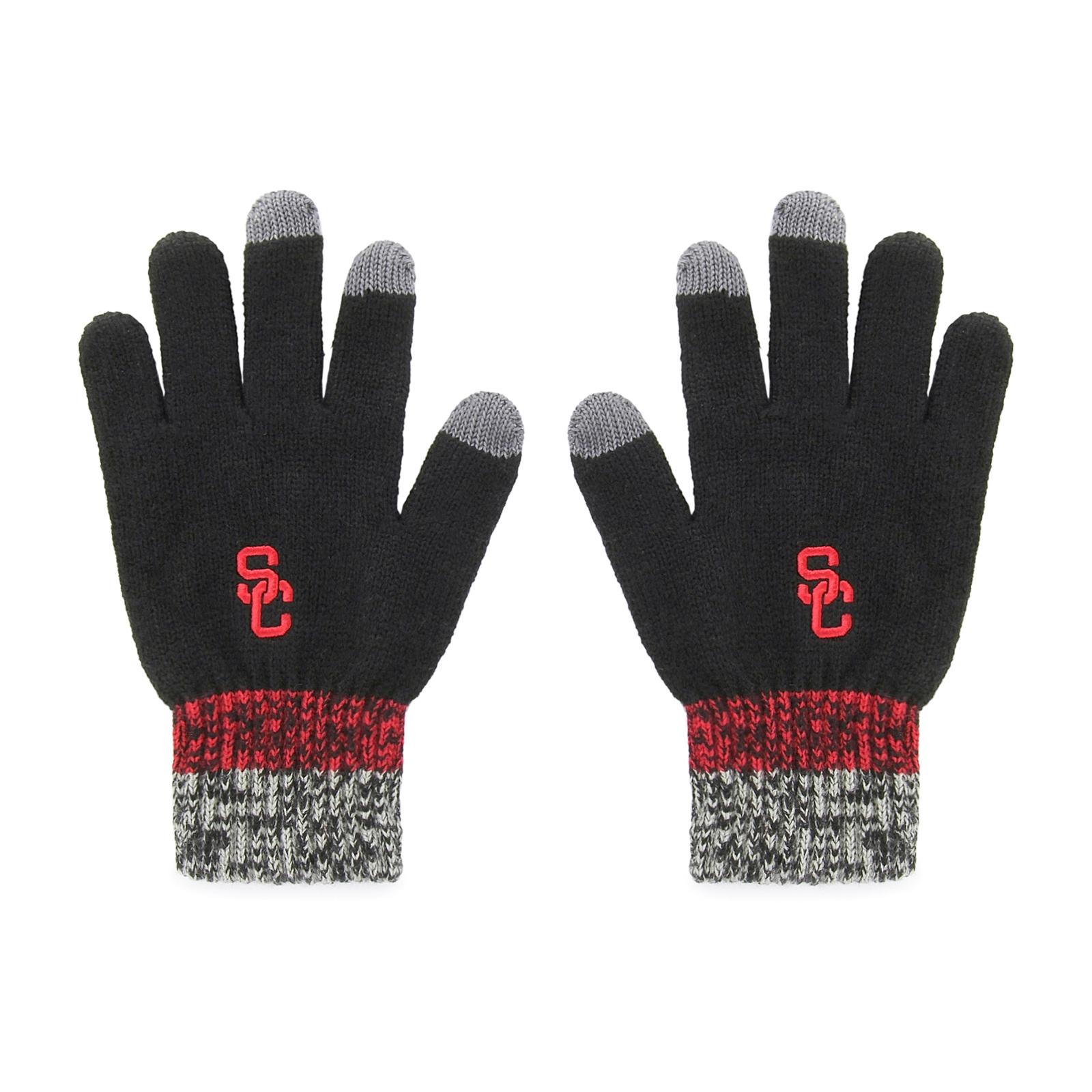 USC Trojans 47 Brand Black SC Interlock Static Gloves | USC Bookstores