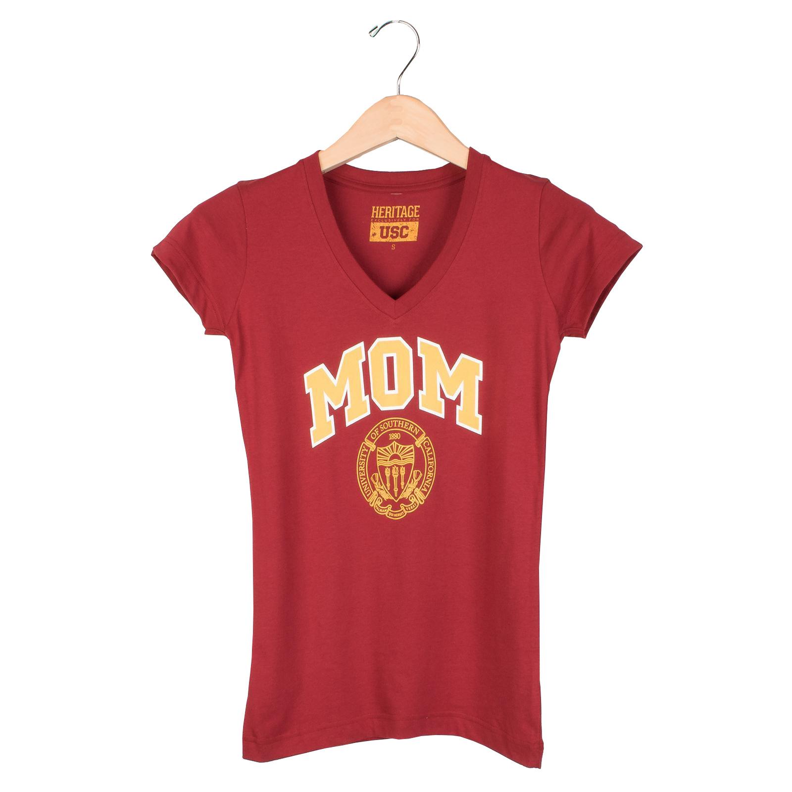 USC Trojans Women's Mom Seal V-Neck T-Shirt | USC Bookstores