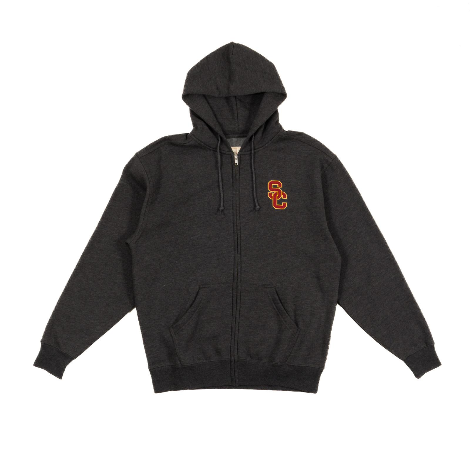 USC Trojans Team Trojan Charcoal SC Interlock Tackle Twill Full Zip ...