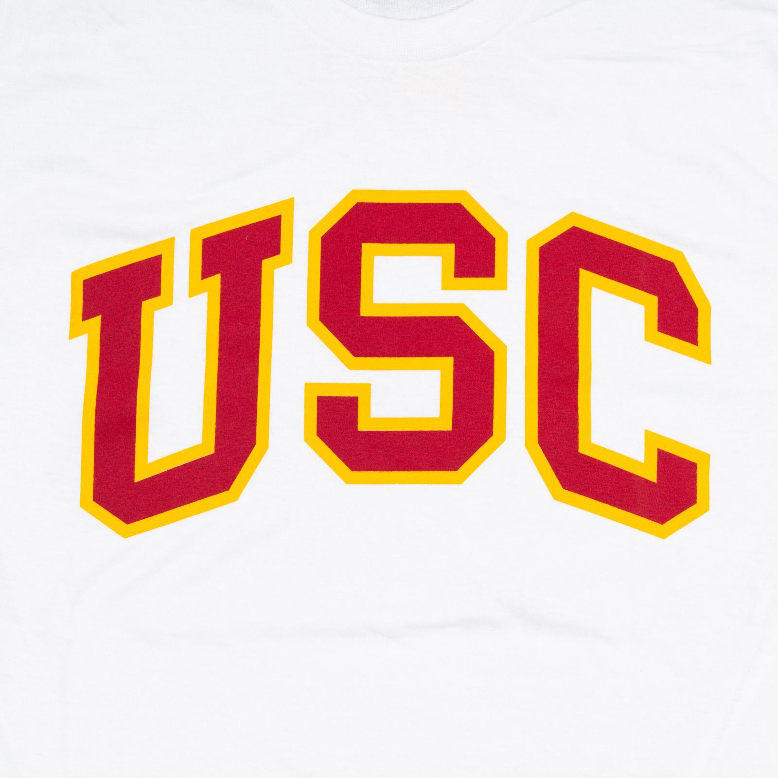 USC Trojans Men's Heritage White Arch With Stroke T-Shirt | USC Bookstores