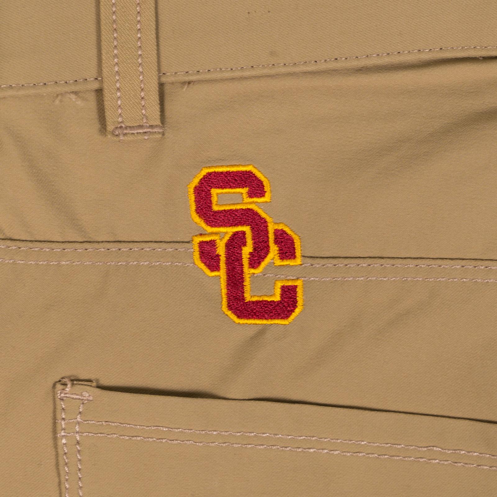 USC Trojans Men's Tan SC Interlock Flex Slim 6-Pocket Pant | USC Bookstores