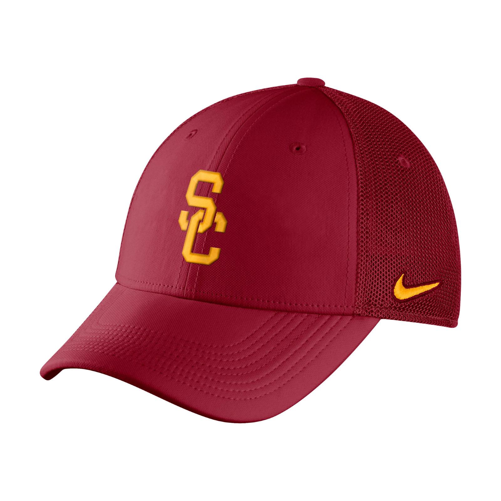 USC Trojans Nike Cardinal SC Interlock L91 Swooshflex Mesh Back Hat ...