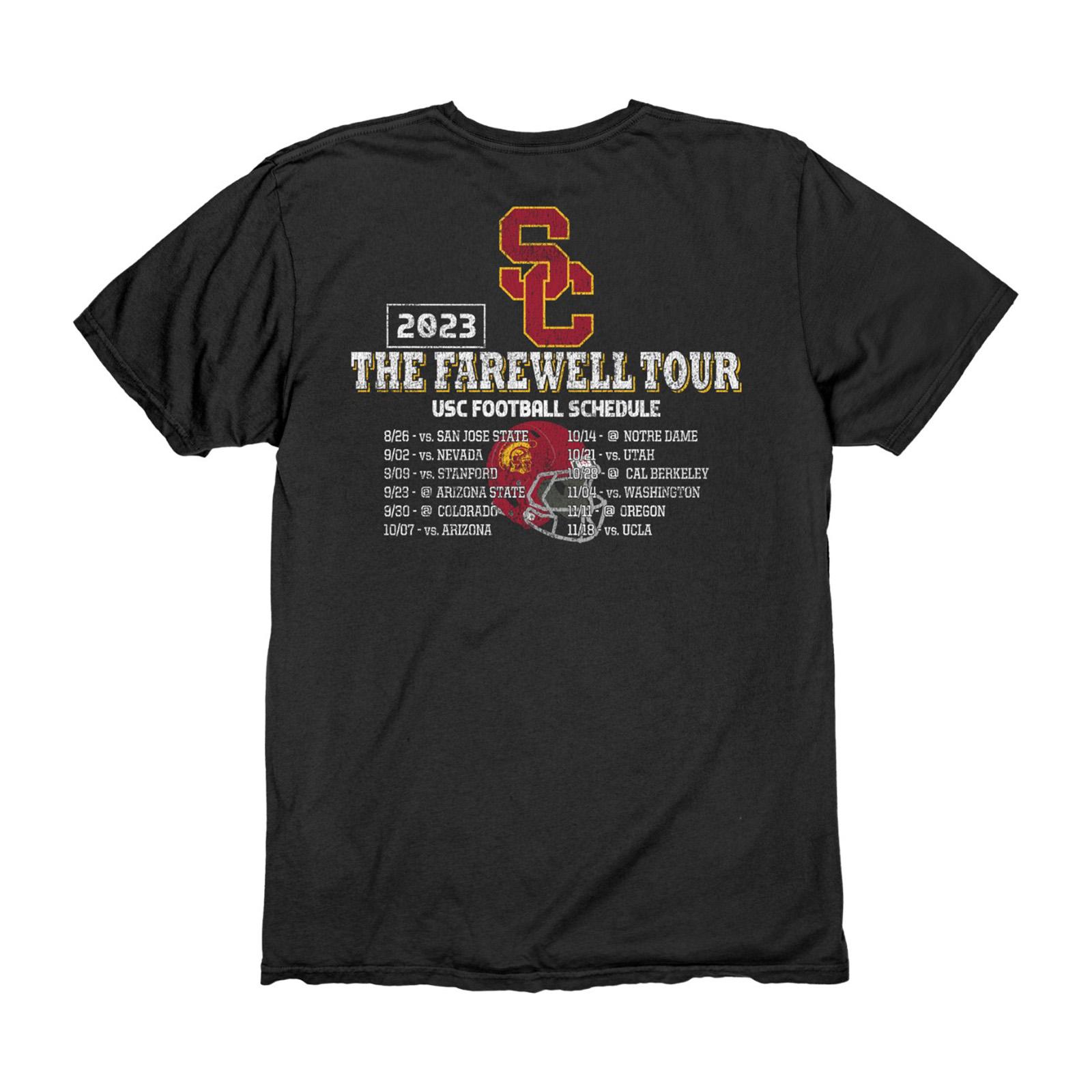 USC Trojans Black Football 2023 Farewell Tour T-Shirt | USC Bookstores