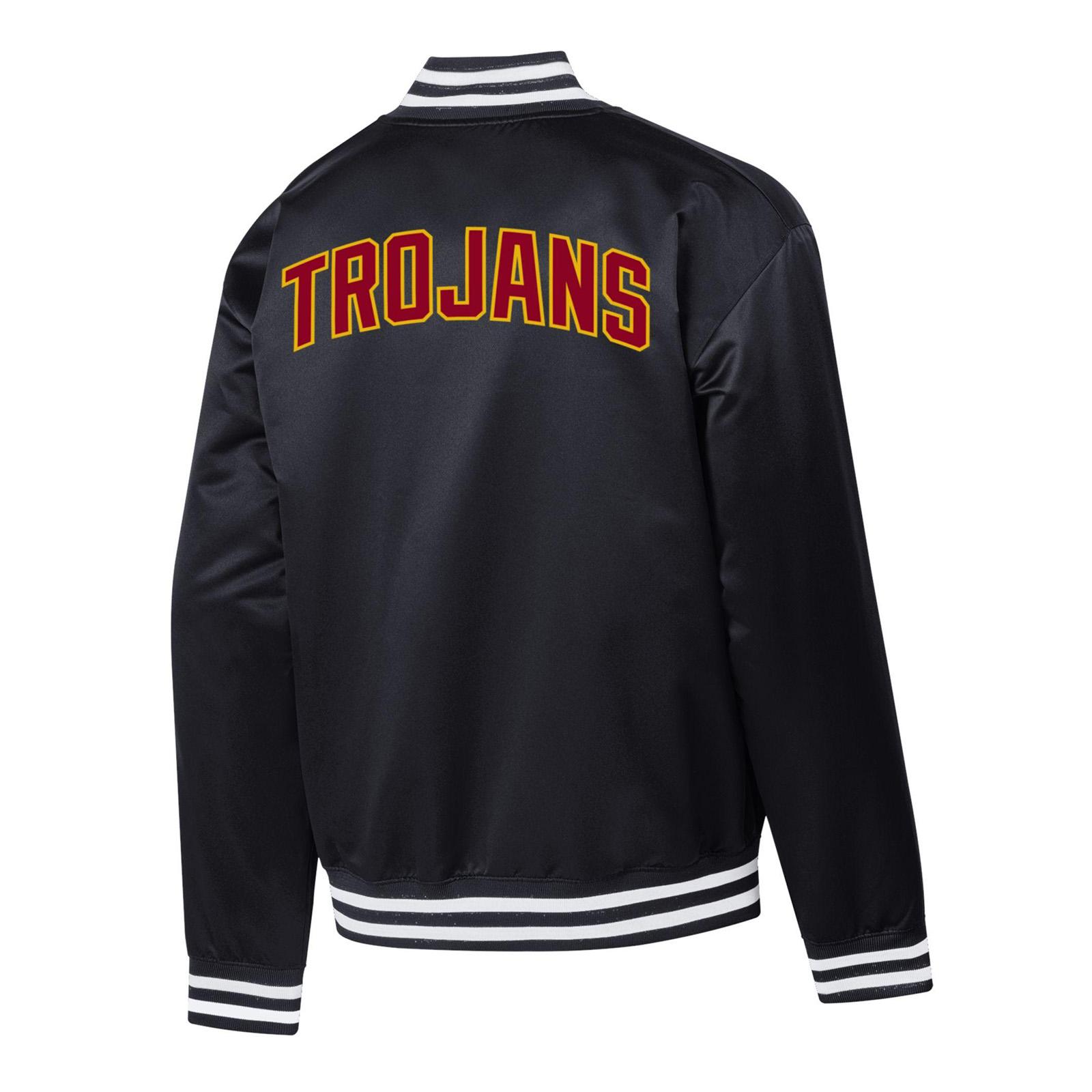 USC Trojans Men's Champion Black SC Interlock Super Fan Satin Bomber ...