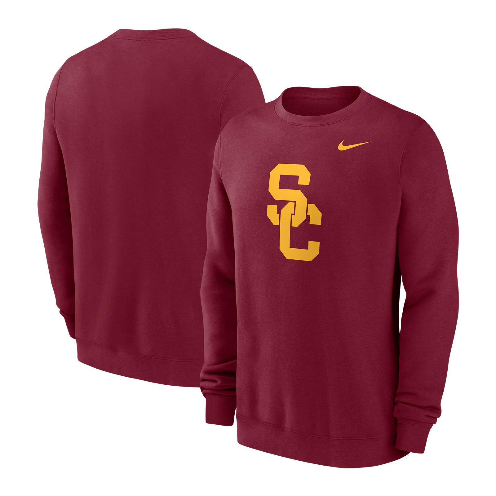 USC Trojans Men's Nike Cardinal SC Interlock Logo Fleece Sweatshirt ...