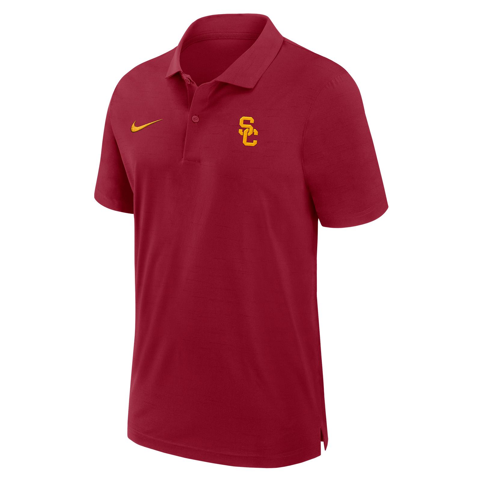 USC Trojans Men's Nike Cardinal SC Interlock Dri-FIT Coaches Woven Polo ...