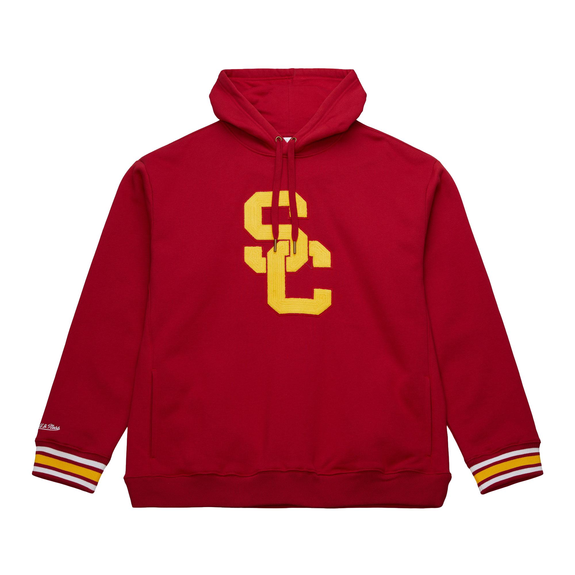 USC Trojans SC Interlock Cardinal Mens Chainstitch Fleece Pullover ...