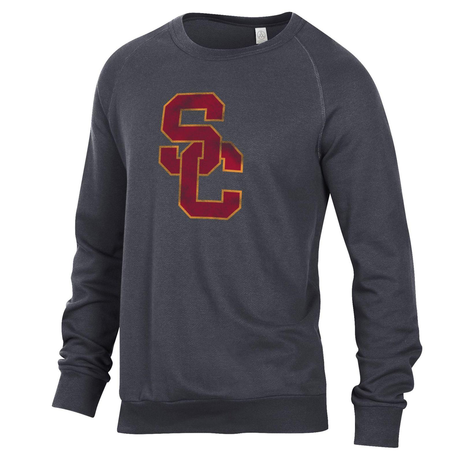 USC Trojans Black Unisex SC Interlock Champ Crew Neck Sweatshirt | USC ...