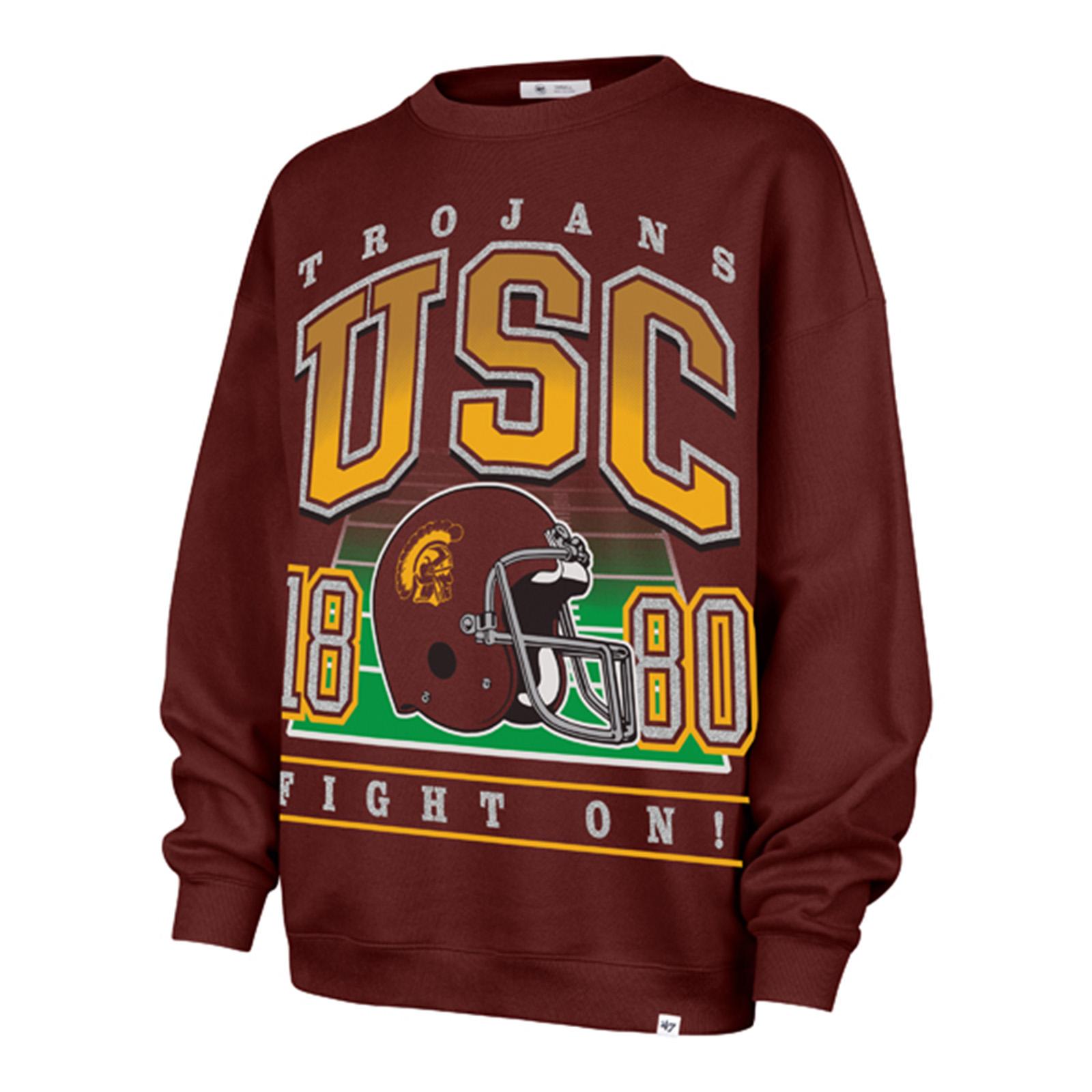 USC Trojans Women's 47' Cardinal Go Big Oversized Crew Neck Sweatshirt ...