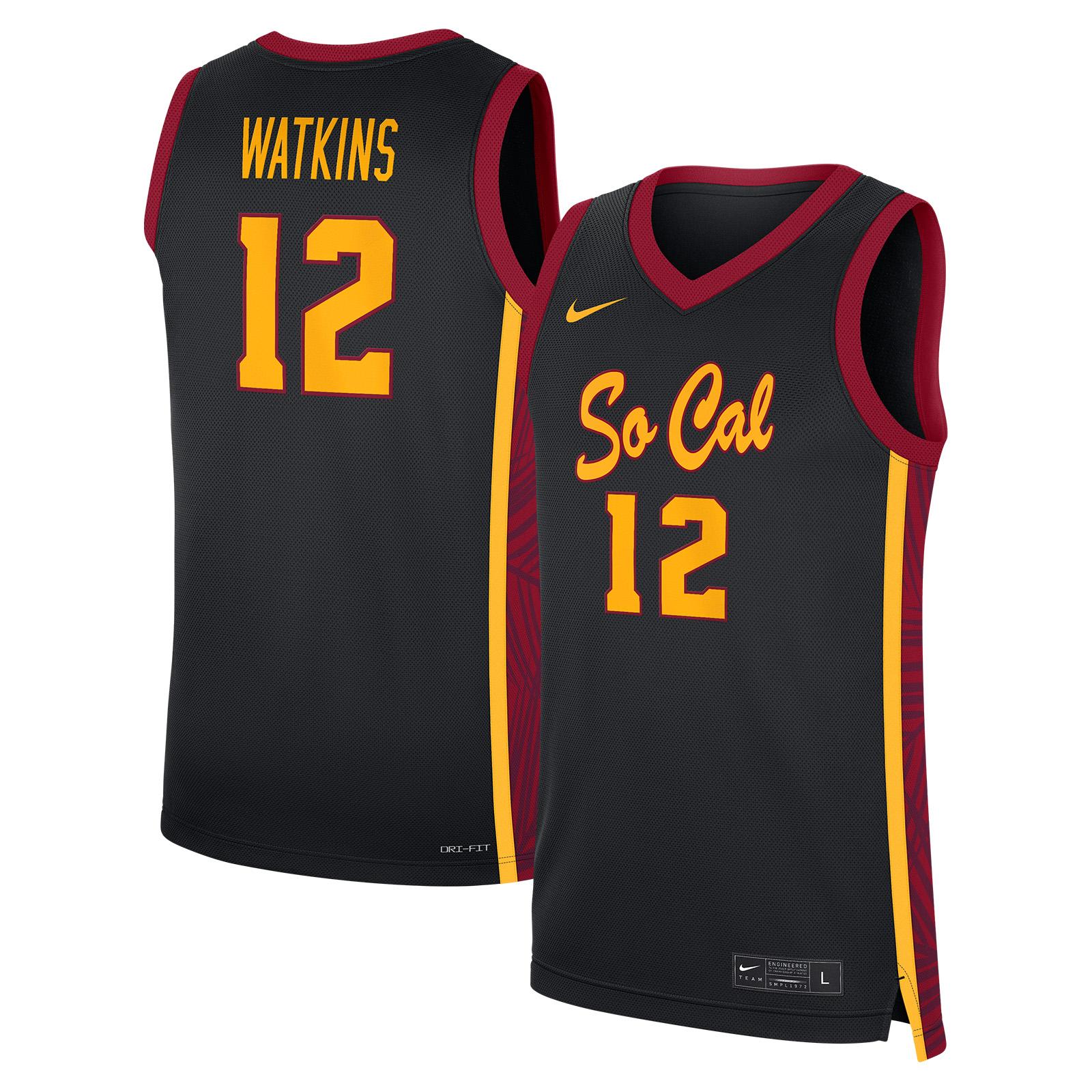 USC Trojans Unisex Nike Black #12 Juju Watkins Replica Basketball ...