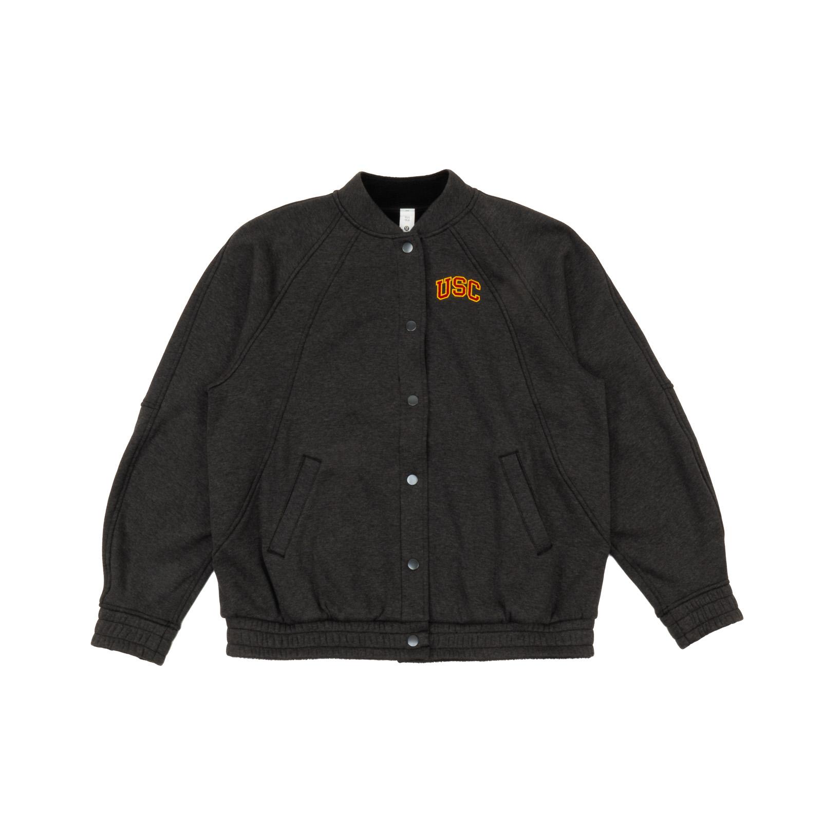 USC Trojans Women's lululemon Black Scuba Oversized Varsity Bomber ...