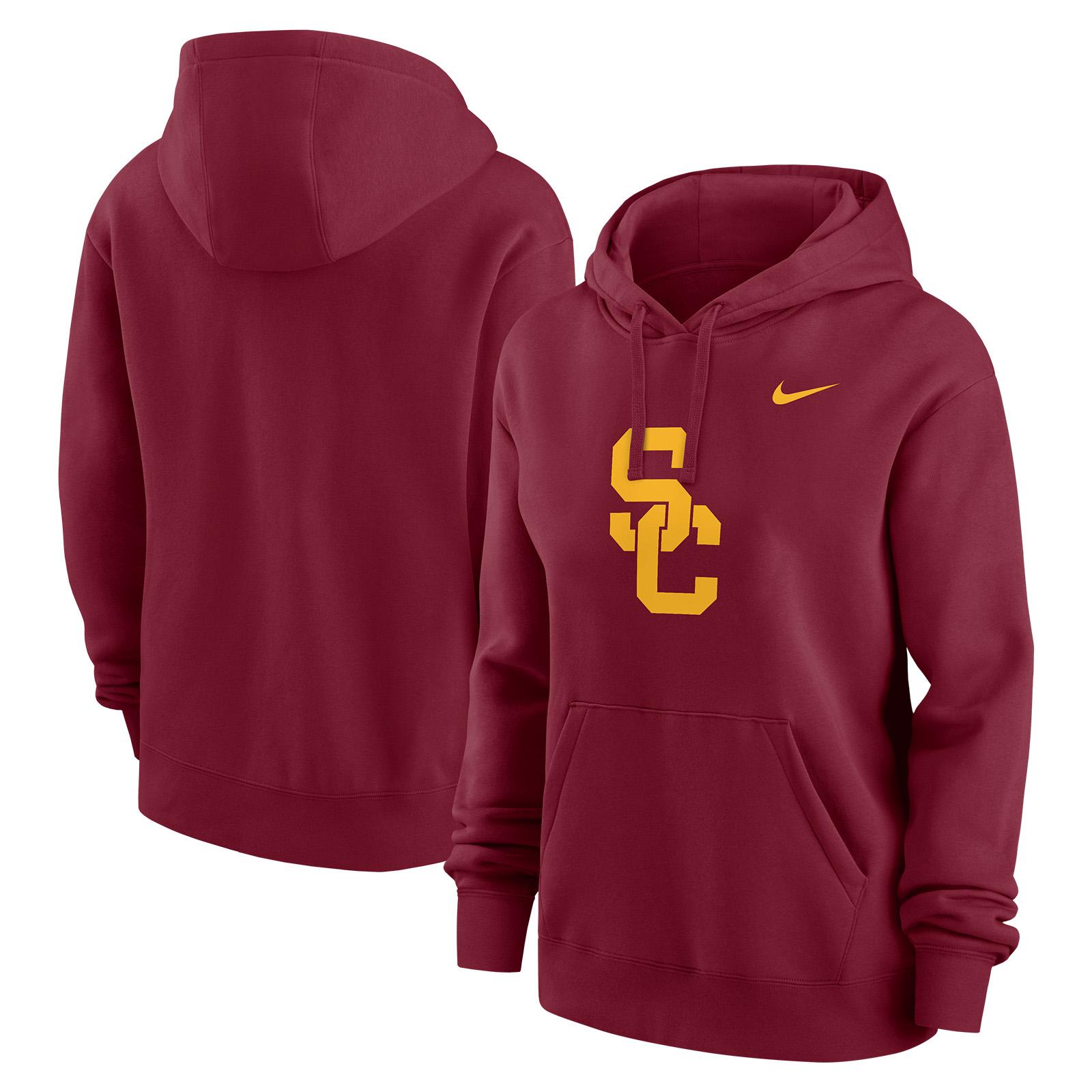 USC Trojans Women's Nike Cardinal SC Interlock Club Fleece Pullover ...