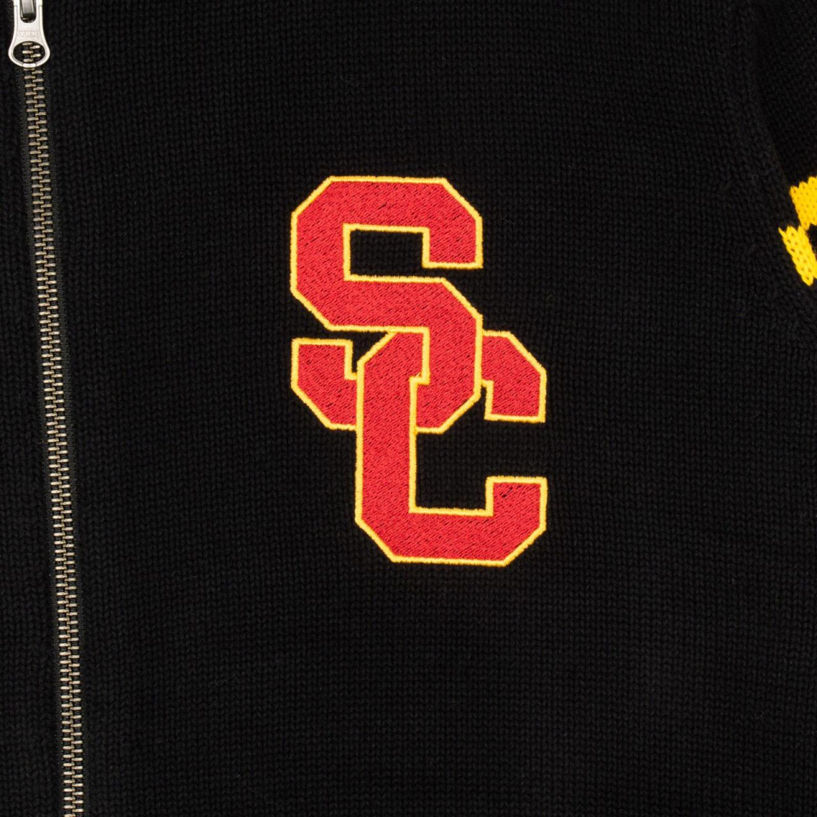 USC Trojans Unisex Black SC Interlock Jacquard Full Zip Sweater | USC ...