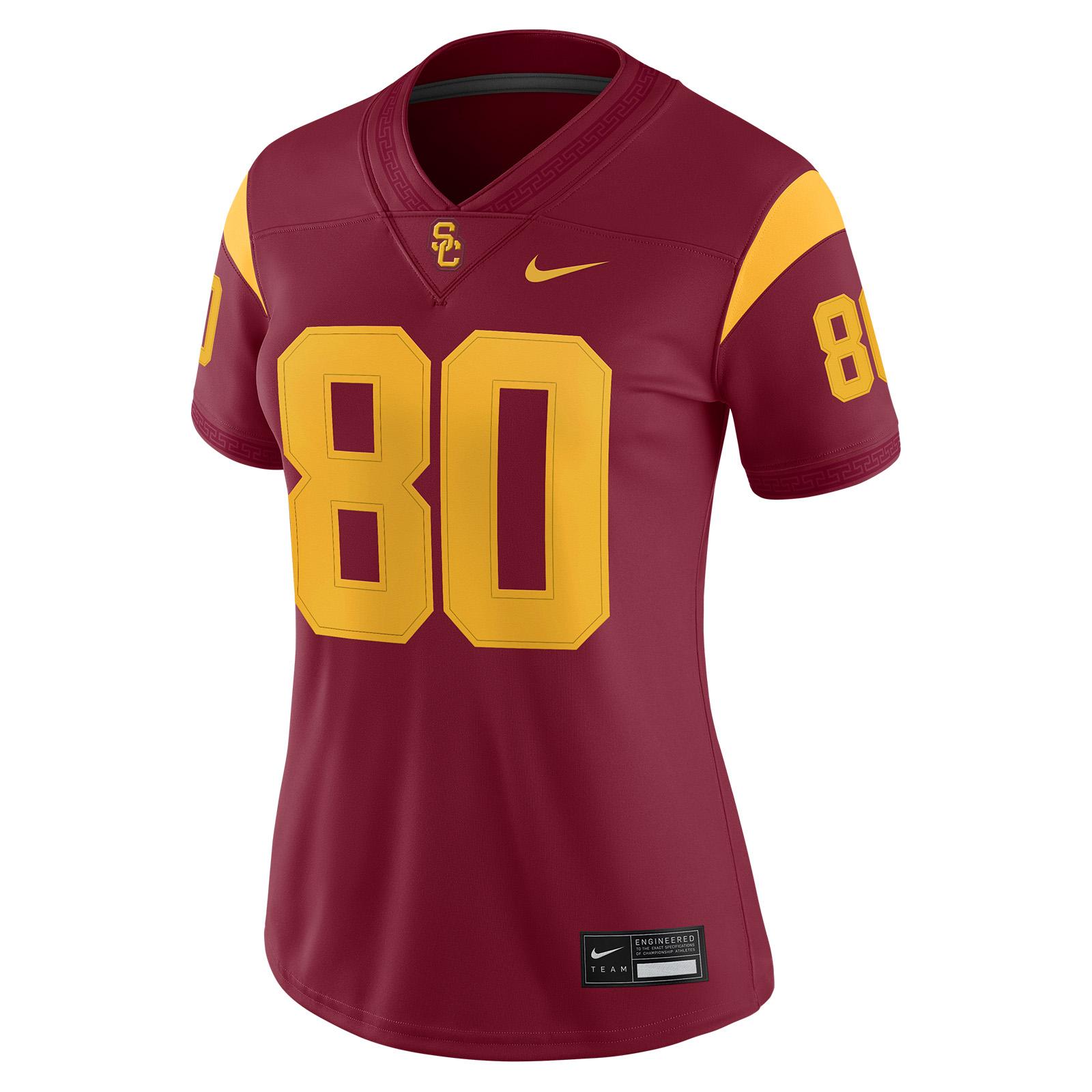 USC Trojans Women's Nike Cardinal #80 Home Football Jersey | USC Bookstores