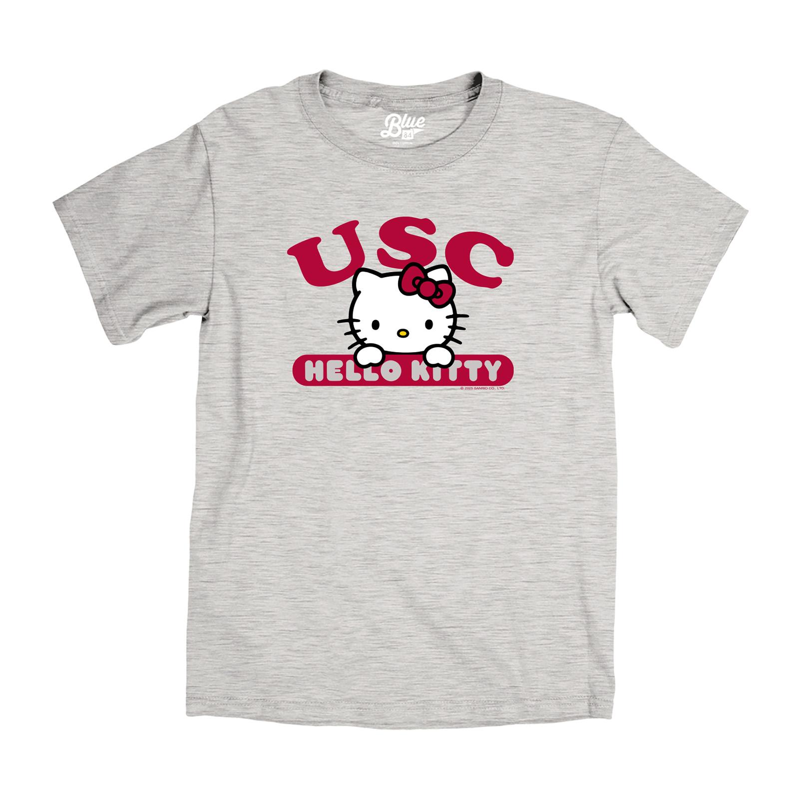 USC Trojans Unisex Gray Hello Kitty Quick Look Tamarac Ringspun T-Shirt