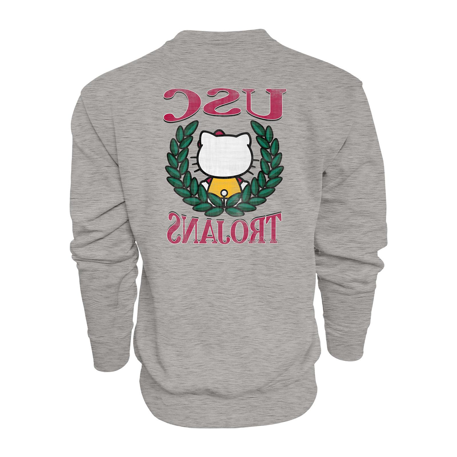 USC Trojans Unisex Heather Gray Hello Kitty Two Ways Campbell Sweatshirt