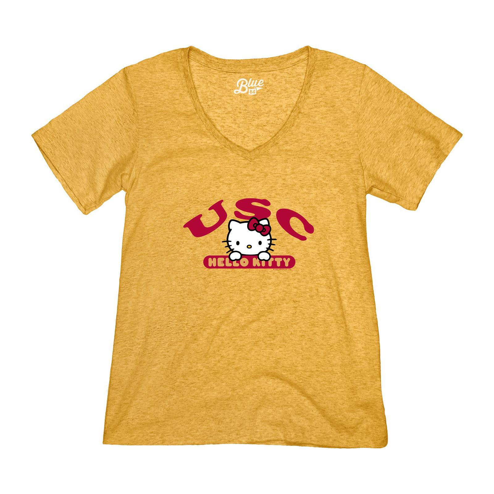 USC Trojans Women's Gold Hello Kitty Quick Look Tri-Blend T-Shirt