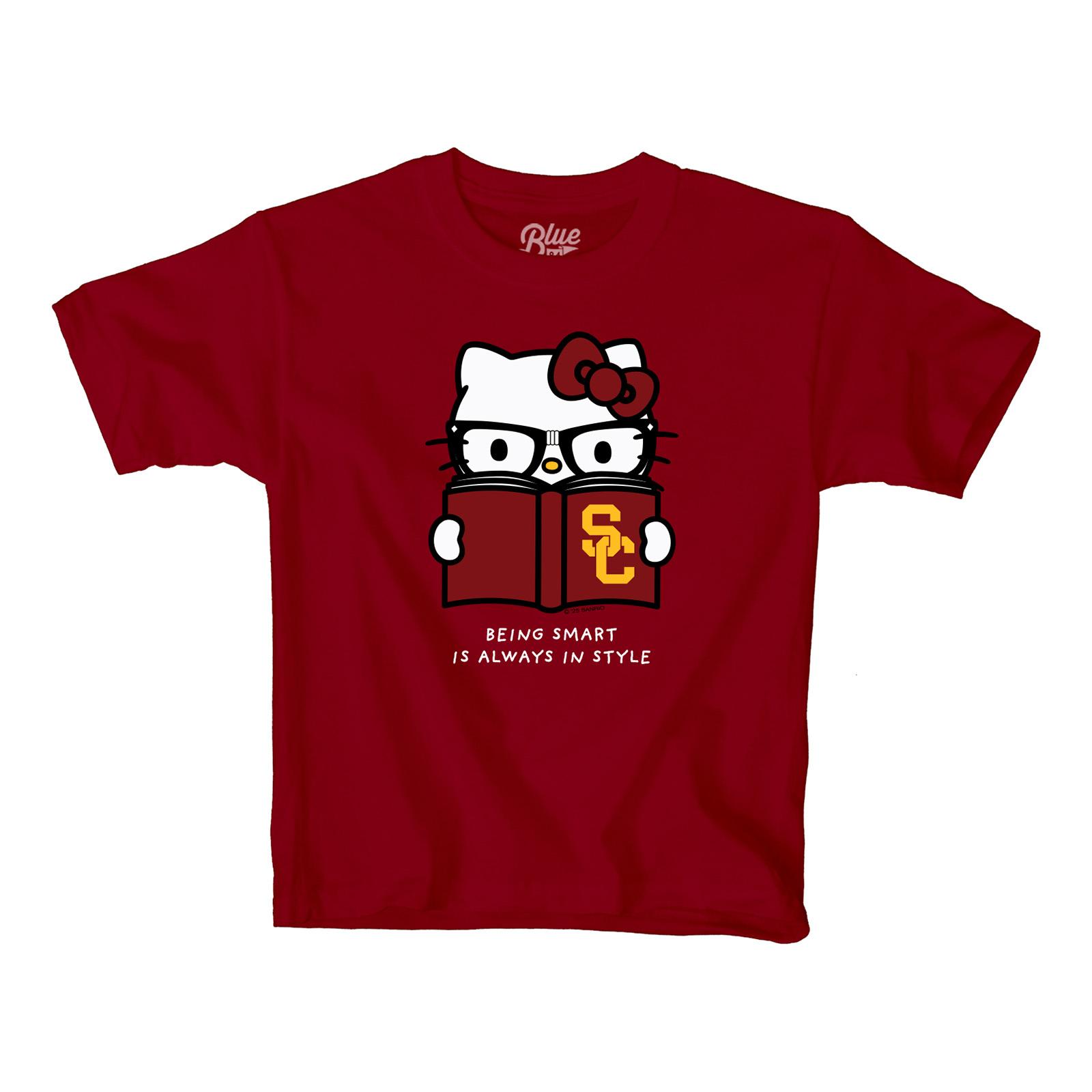 USC Trojans Youth Cardinal Hello Kitty Being Smart Cotton T-Shirt