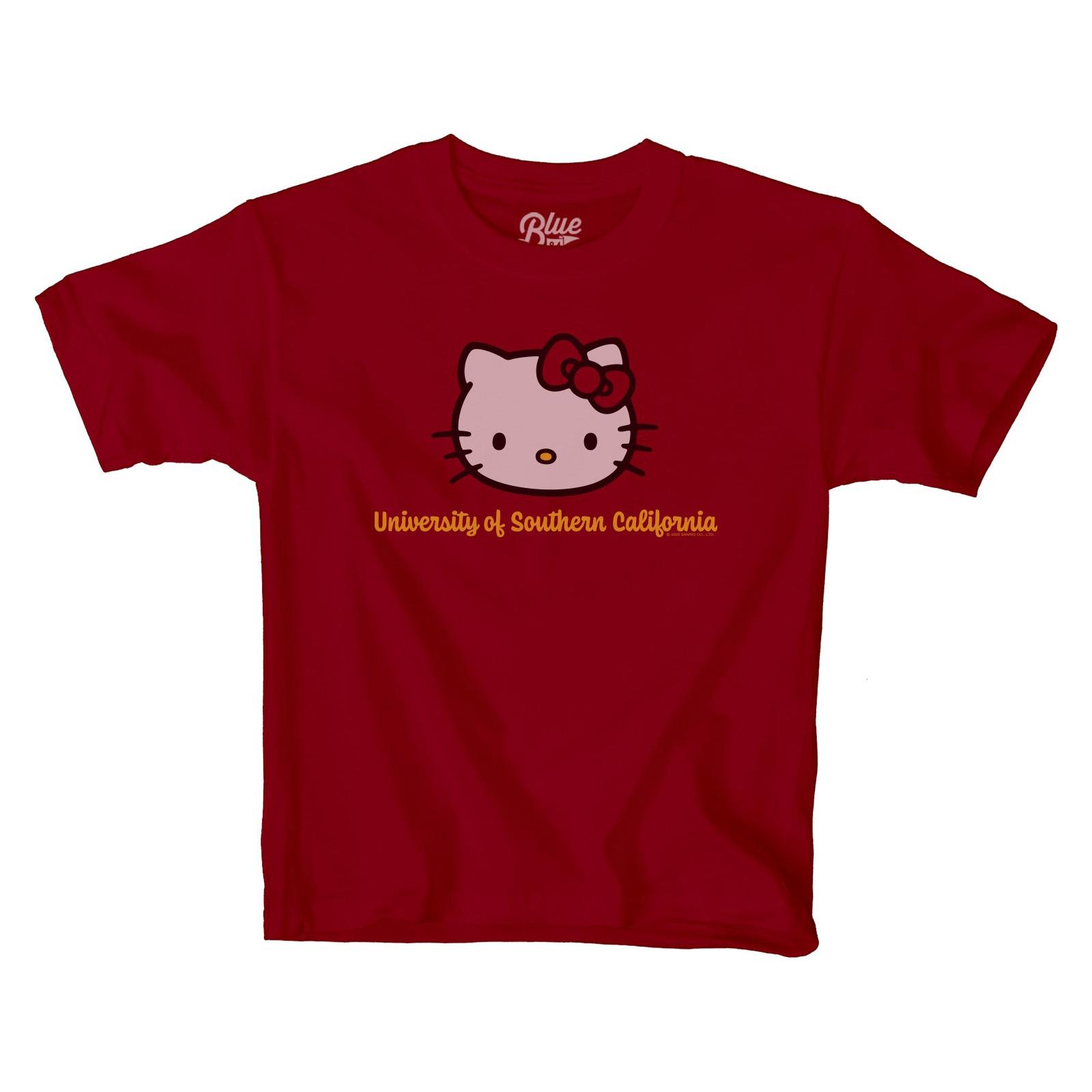 USC Trojans Youth Cardinal Hello Kitty Bow Out Soft Youth Cotton T-Shirt