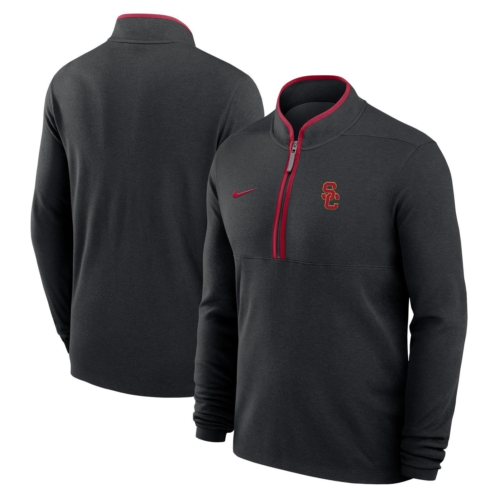 USC Trojans Men's Nike Black SC Interlock Dri-FIT Victory 1/2 Zip Top ...