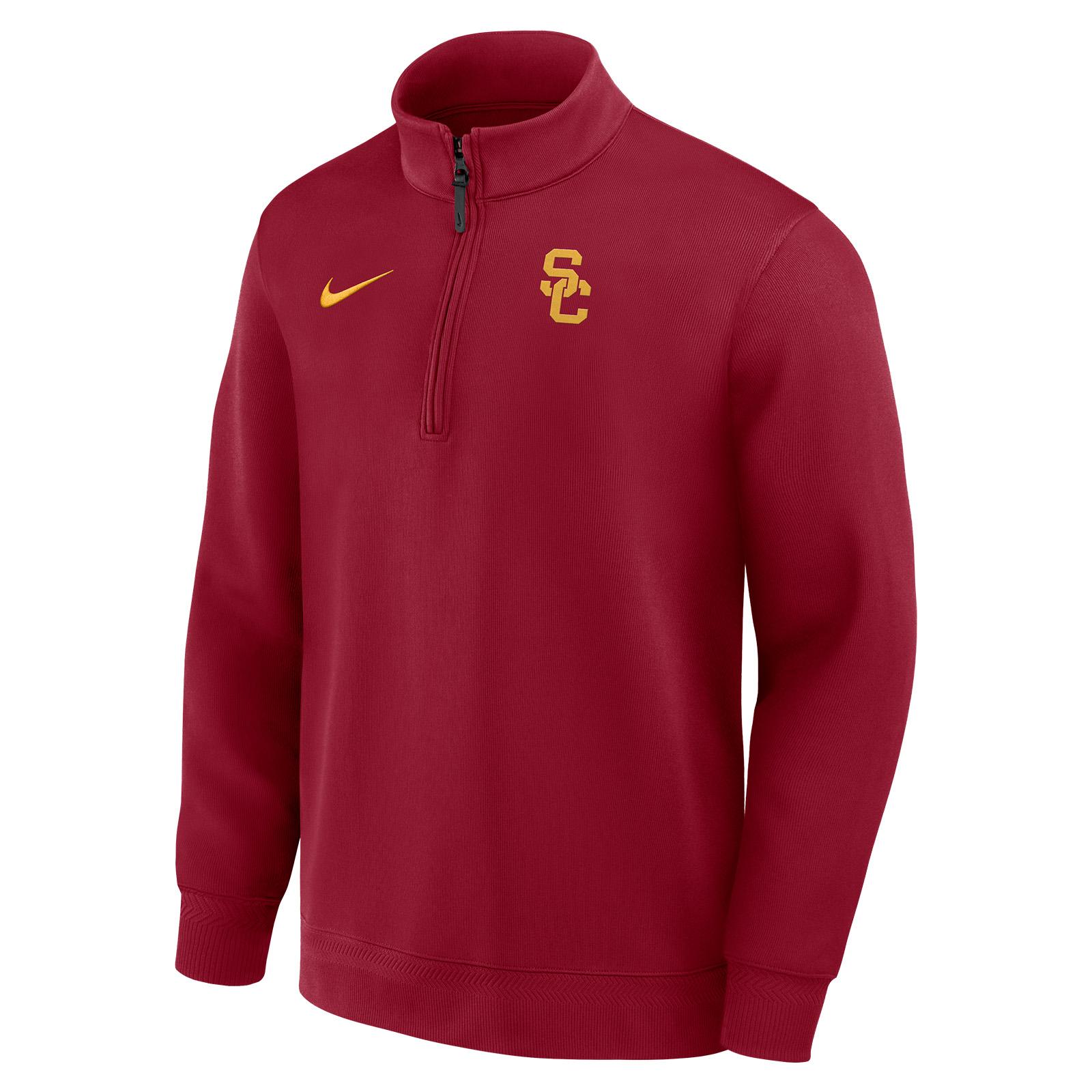 USC Trojans Men's Nike Cardinal SC Interlock Dri-FIT Coaches 1/2 Zip ...