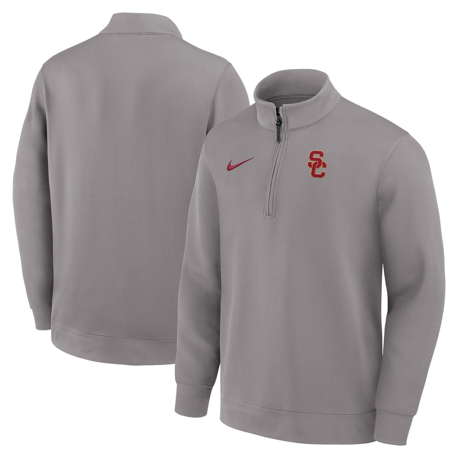 USC Trojans Men's Nike Gray SC Interlock Dri-FIT Coaches 1/2 Zip Top ...