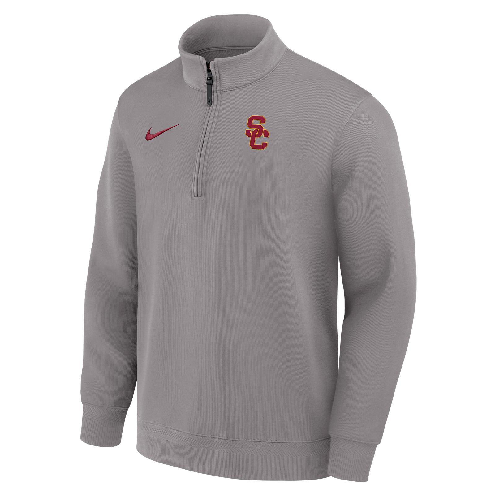 USC Trojans Men's Nike Gray SC Interlock Dri-FIT Coaches 1/2 Zip Top ...