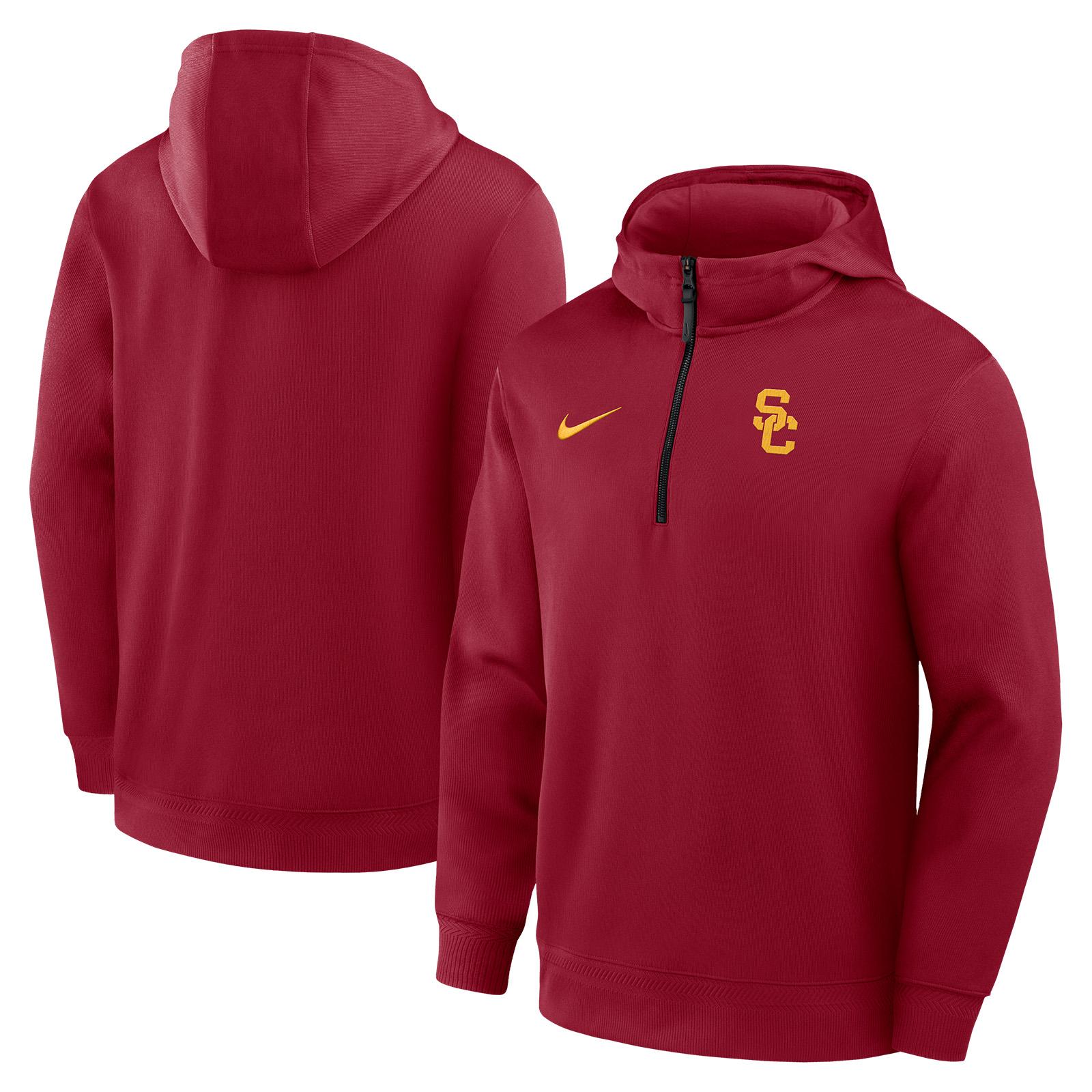 USC Trojans Men's Nike Cardinal SC Interlock Dri-FIT Coaches 1/2 Zip ...