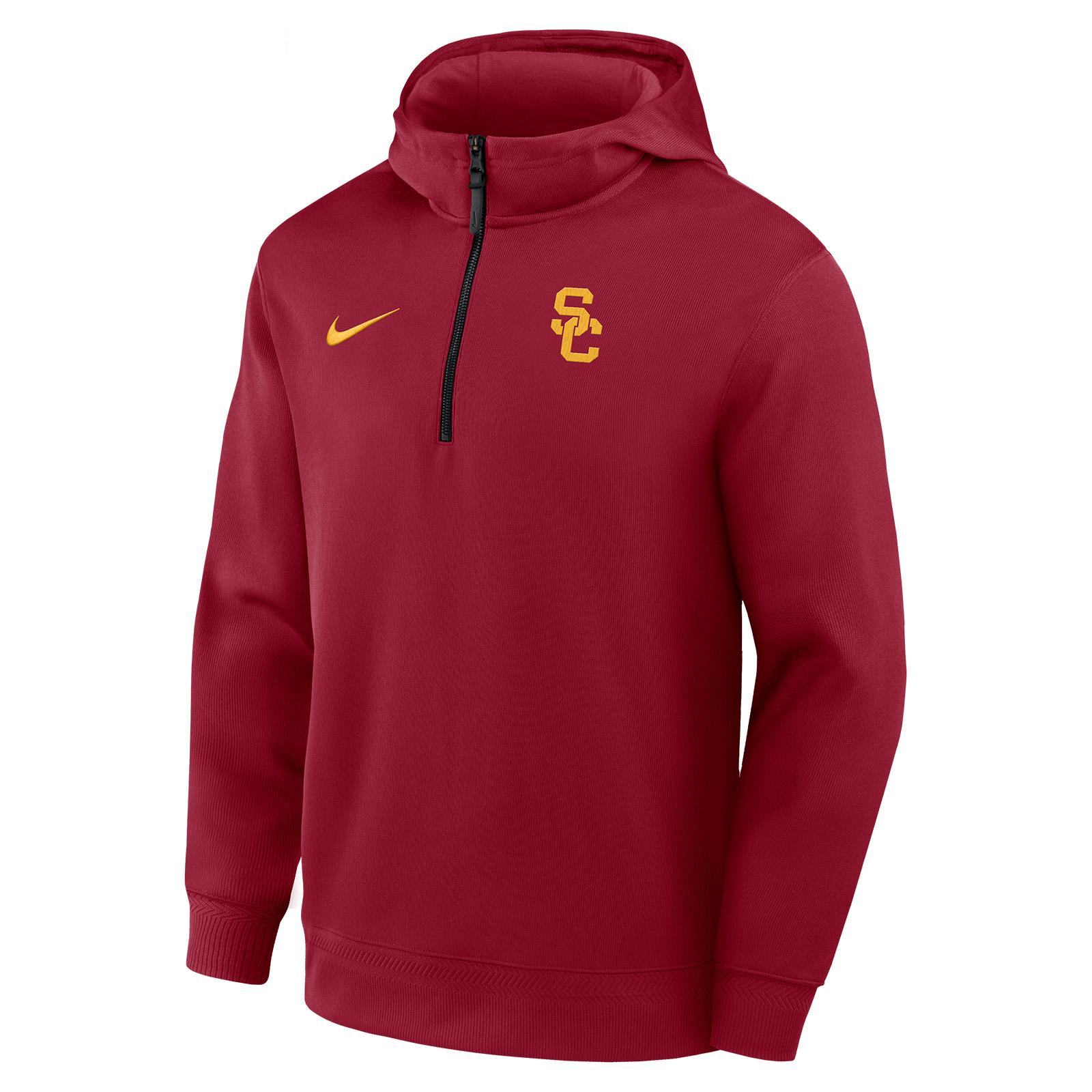 USC Trojans Men's Nike Cardinal SC Interlock Dri-FIT Coaches 1/2 Zip ...
