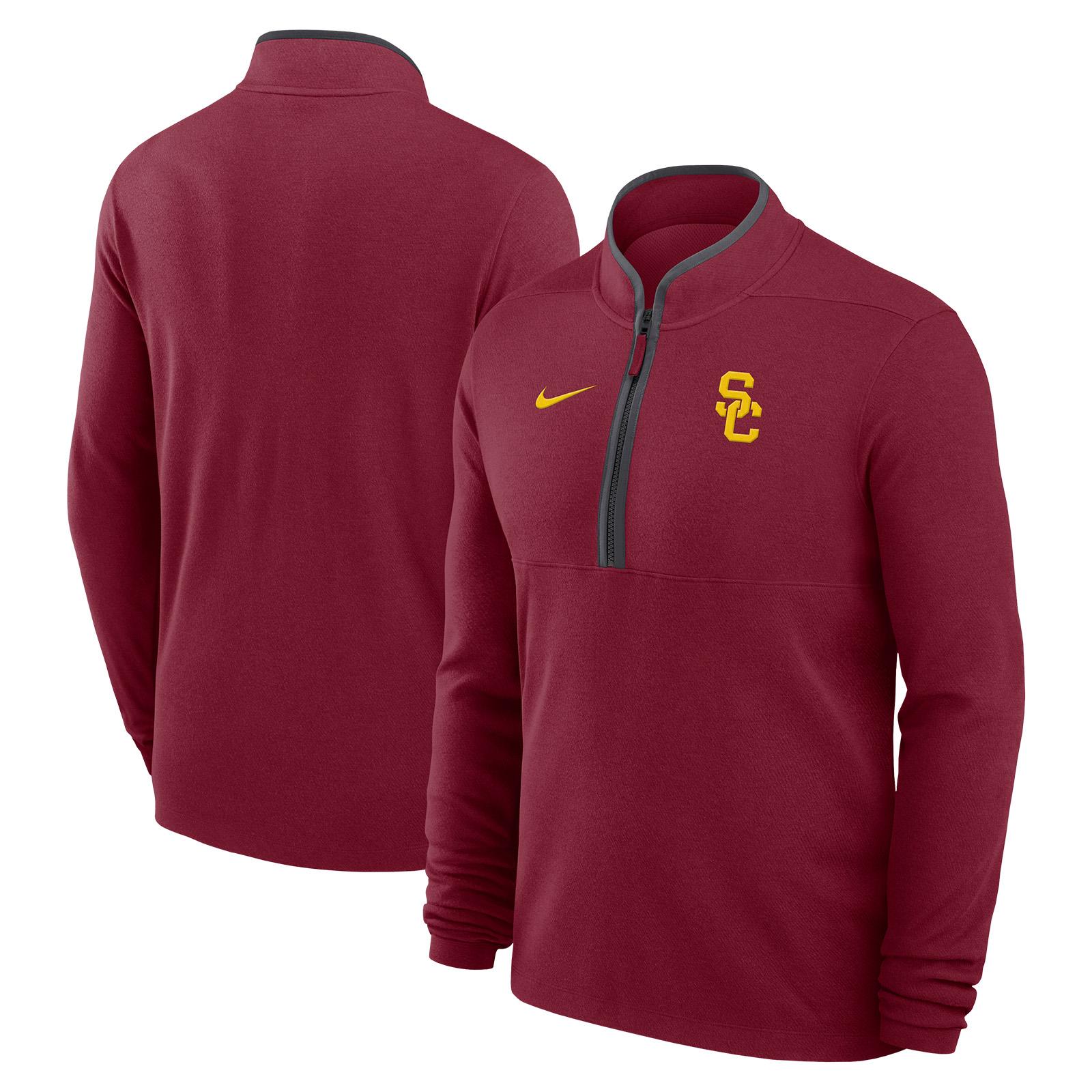 USC Trojans Men's Nike Cardinal SC Interlock Victory 1/2 Zip Top | USC ...
