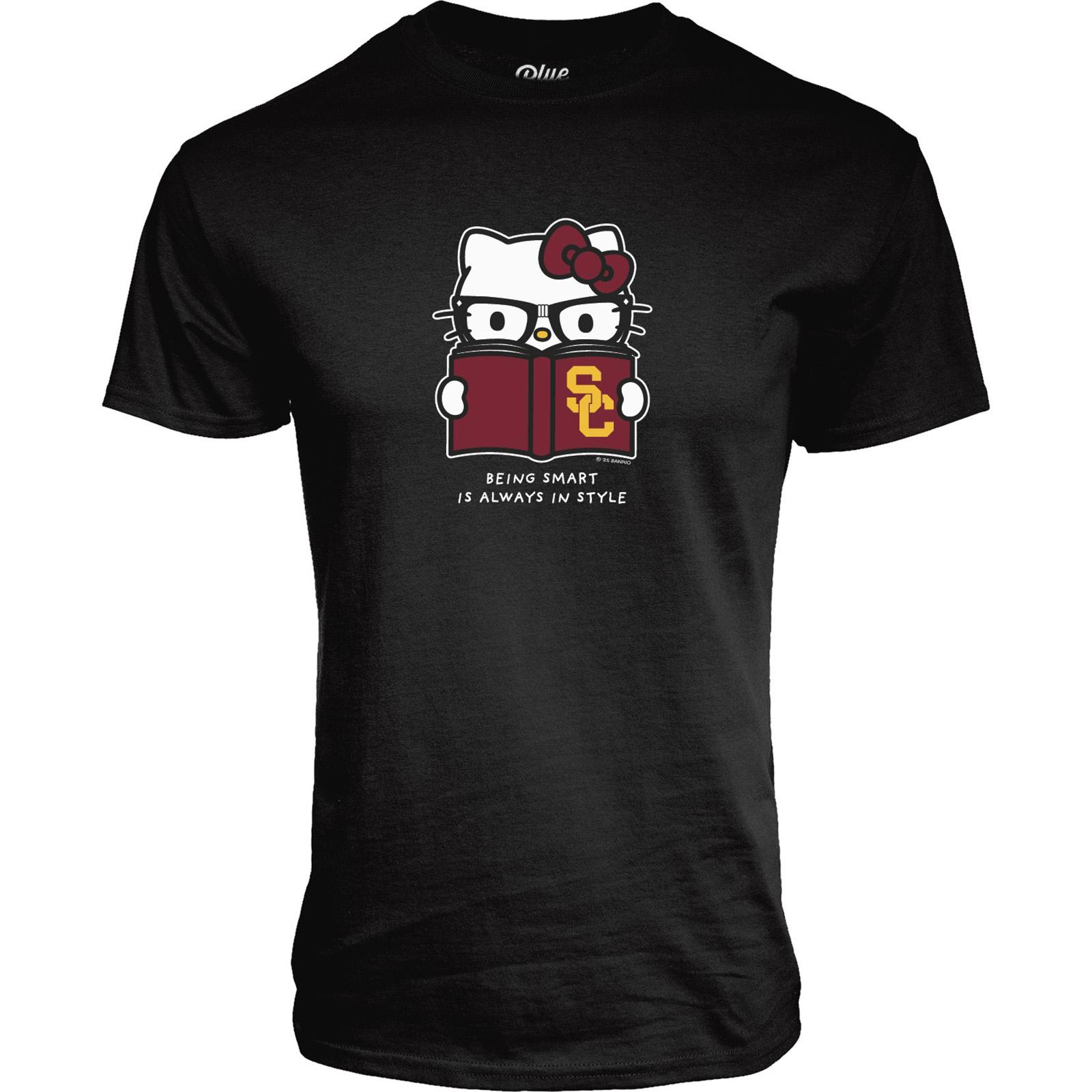 USC Trojans Unisex Black Hello Kitty Being Smart Tamarac Ringspun T ...