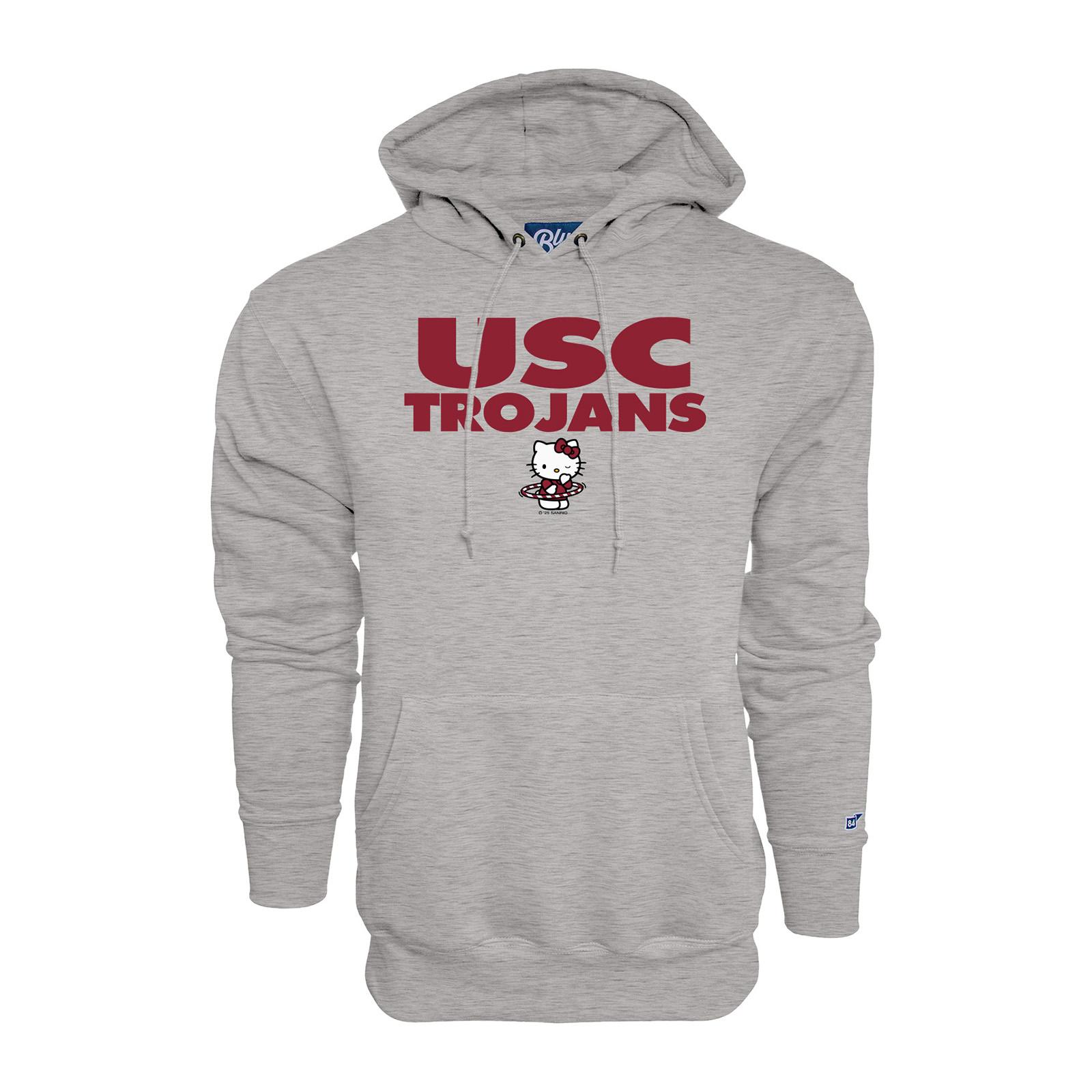 USC Trojans Unisex Heather Gray Hello Kitty Cat Burglar Hamden Pullover ...