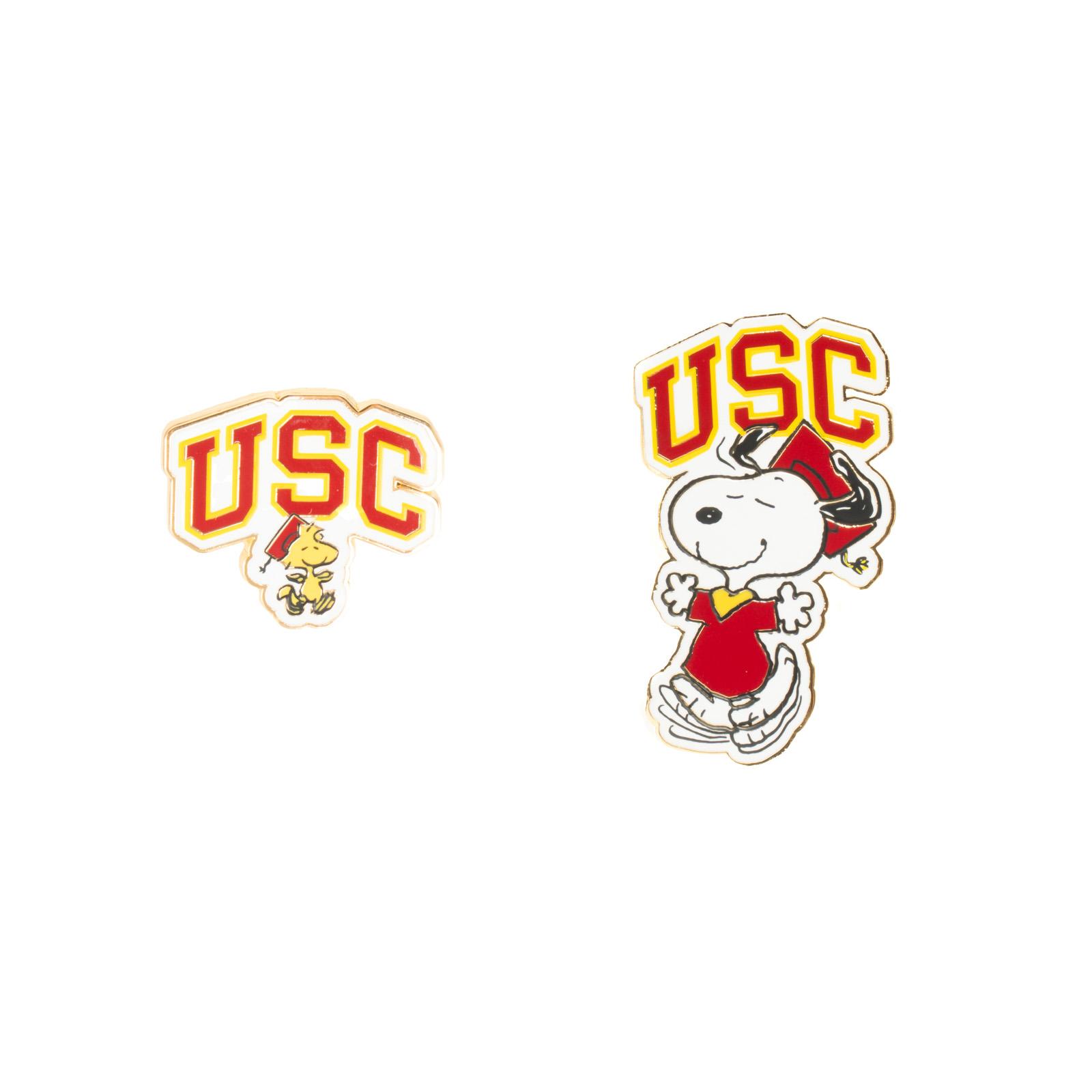 USC Trojans Arch Snoopy and Woodstock Graduation Pin Set | USC Bookstores